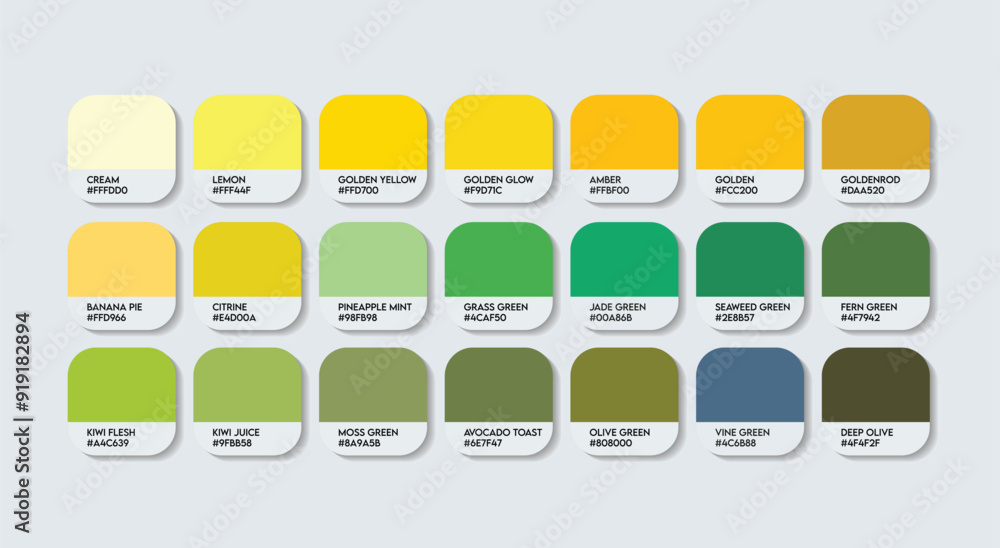 Green and Yellow Color Palette, Green and Yellow Color Guide Palette ...