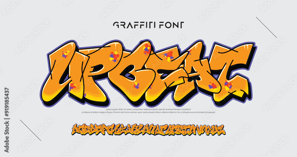 Alphabet in hand-drawn street art graffiti style. vector graffiti ...