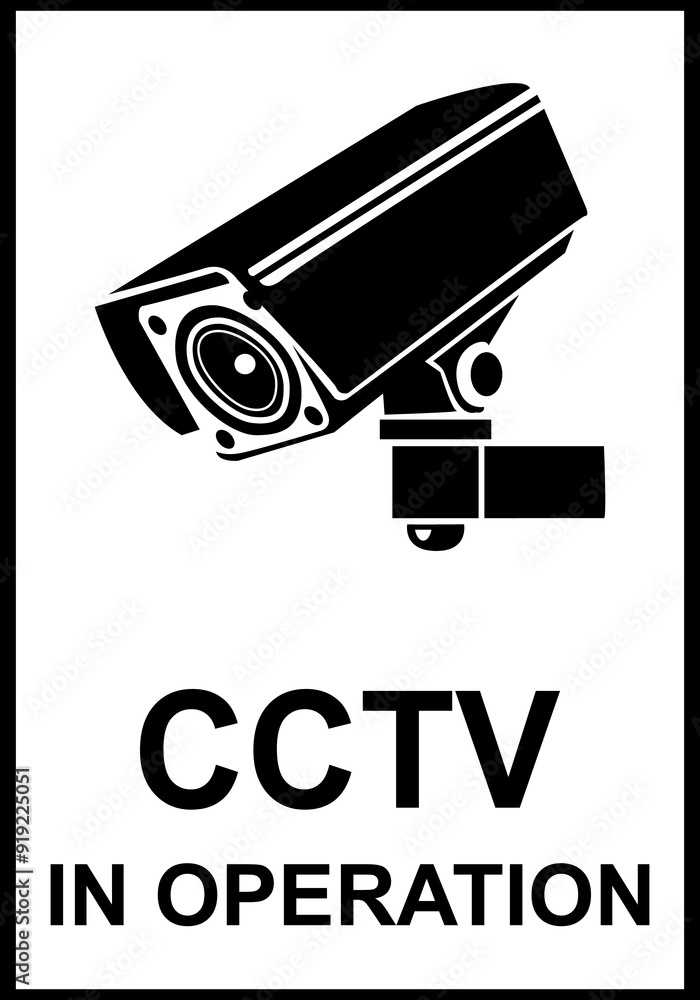 CCTV sign. Video camera sign. Area under 24 hour video surveillance ...