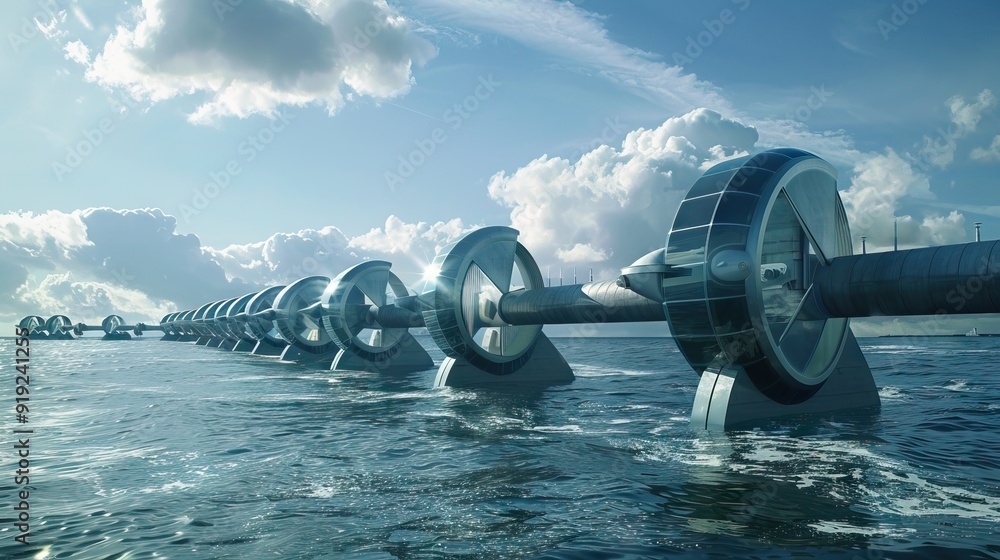 hydroelectric power is renewable green energy powered by turbines and ...