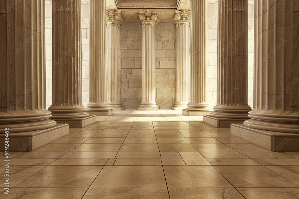 Empty Courthouse Room. A court background high detailed plain ...