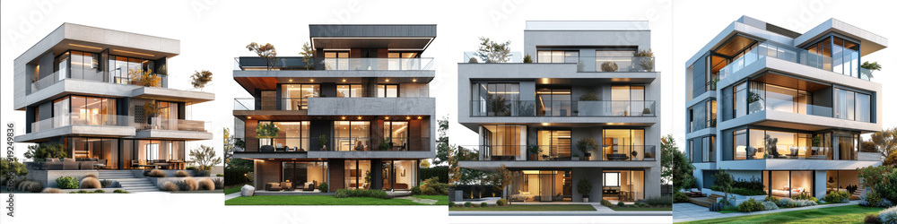 Triplex house - A modern triplex house with three distinct units - Each ...