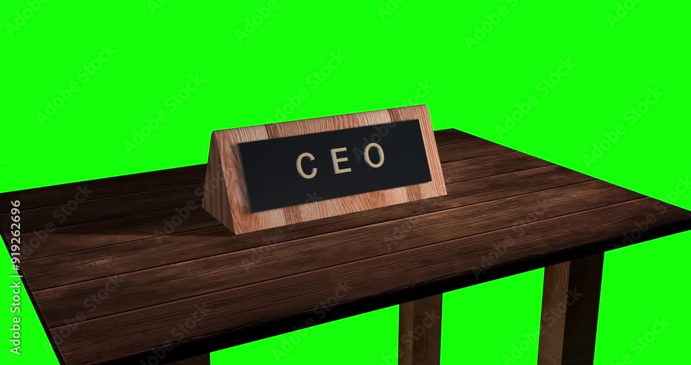 CEO Table Name Plate for office and Meeting Green Screen Stock Video ...