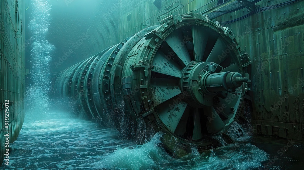 There is an underground hydroelectric power generation facility with a ...