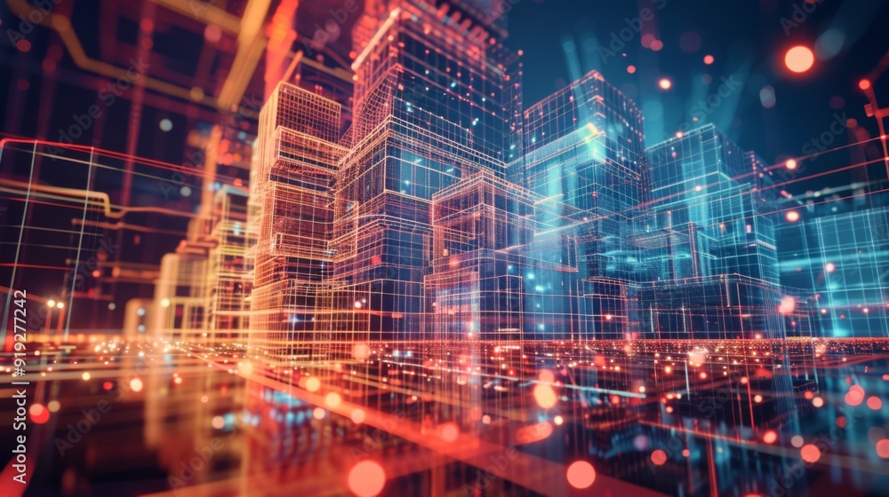 Abstract visualization of structural integrity analysis with digital ...