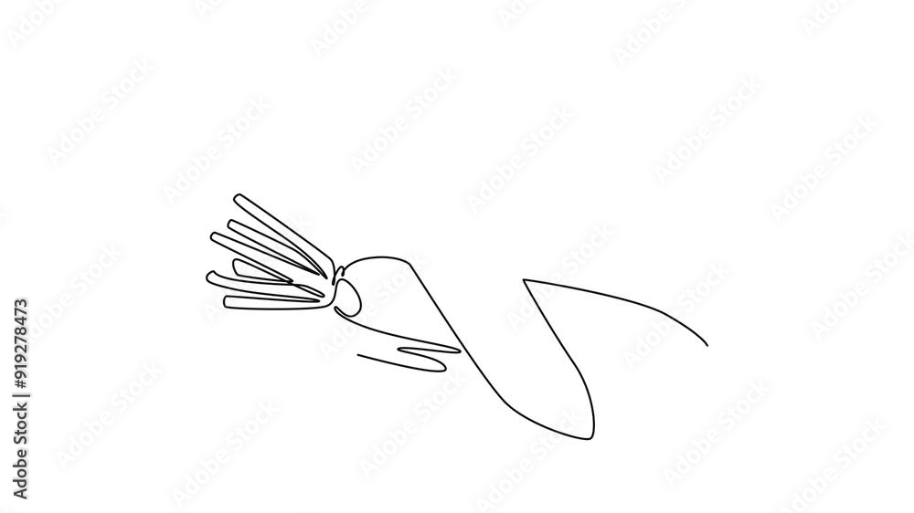 Self drawing animation of single line draw whole healthy organic white ...