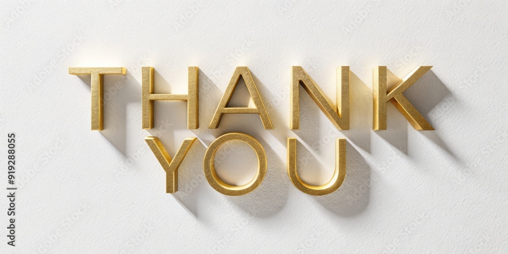 Elegant modern gold letter design forming the words thank you, perfect ...