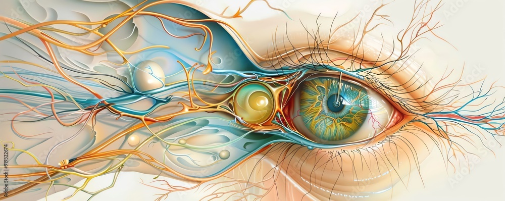 Anatomical diagram of the human eye, showcasing its internal structure ...