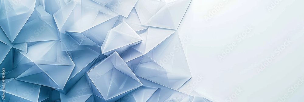 Clean, simple, white color background from blue geometric shapes that ...