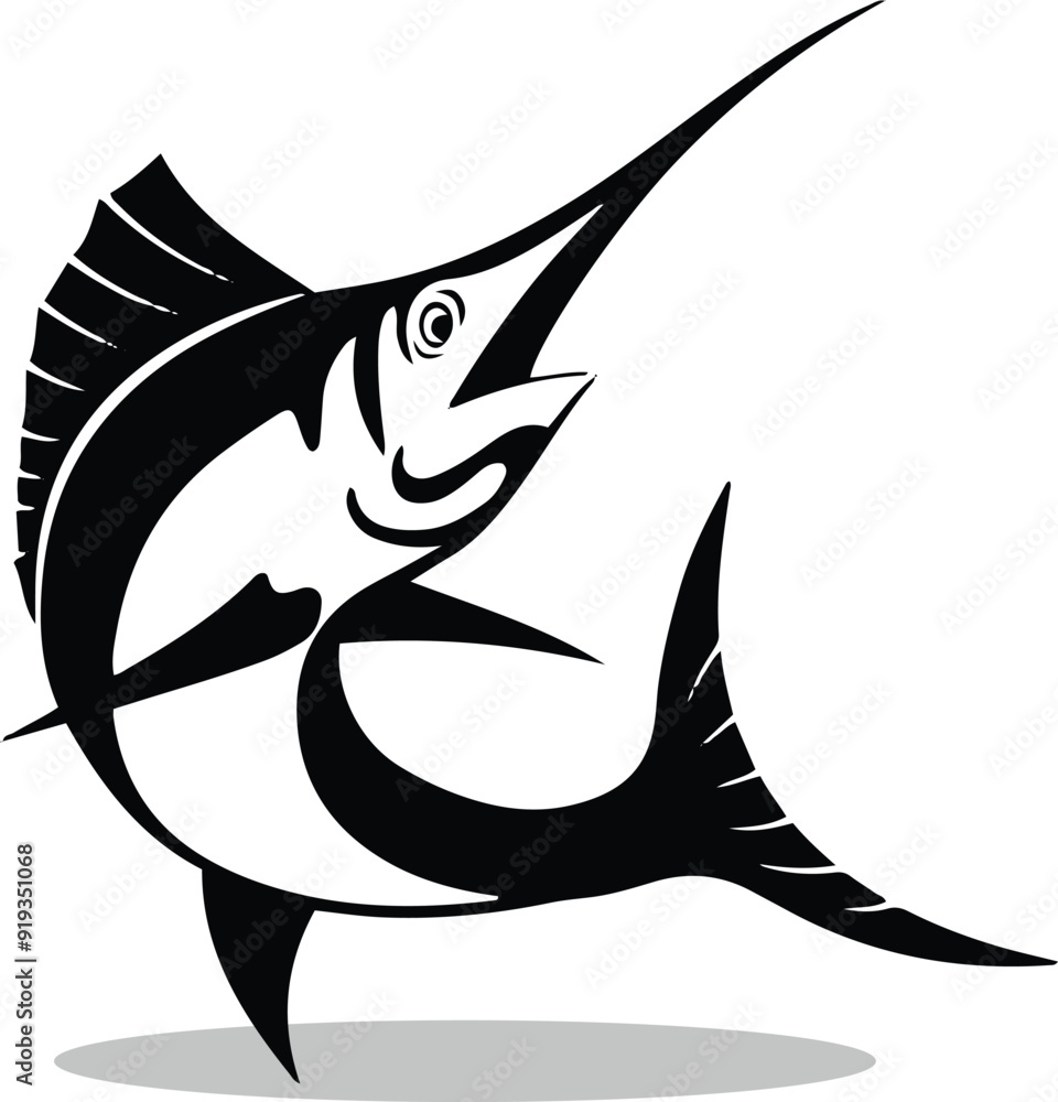 Marlin Silhouette, Marlin Vector Silhouette, Marlin cartoon Silhouette ...