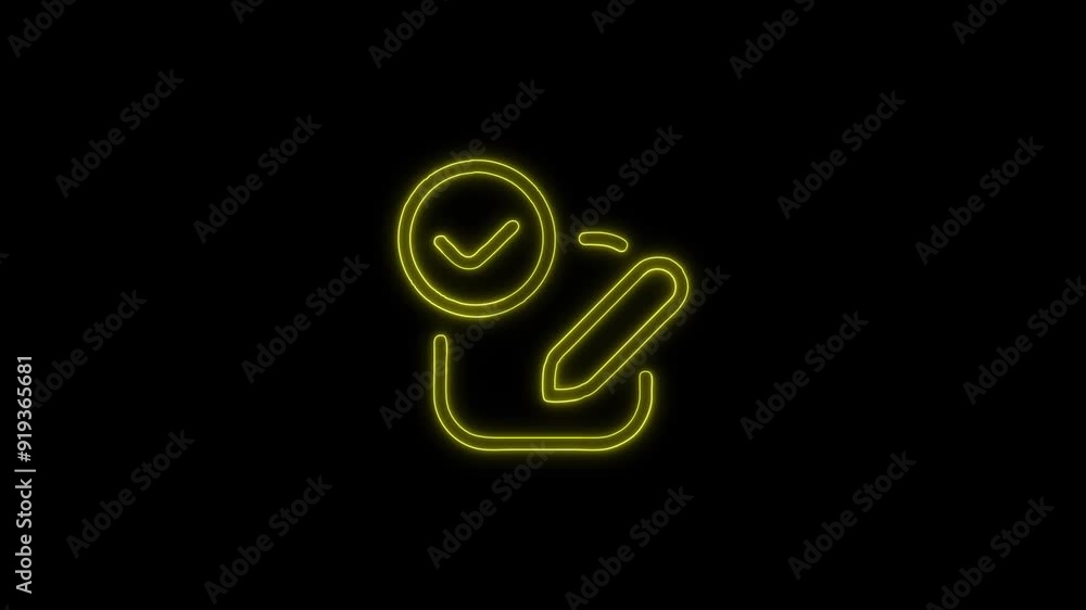 Assessment Icon - 4K Animated Linear Symbol Icon Video Background on ...