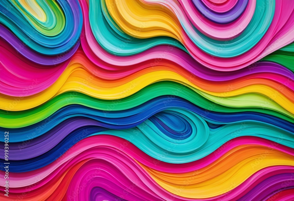 Colorful rainbow wavy texture. Bold oil paint thick stroke background ...