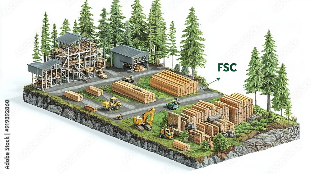 Sustainable Timber Supply Chain A diagram showing the journey of FSC ...