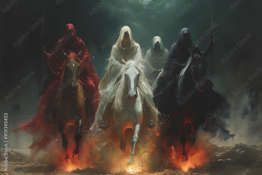 The Four Horsemen of the Apocalypse, Biblical Illustration from the ...