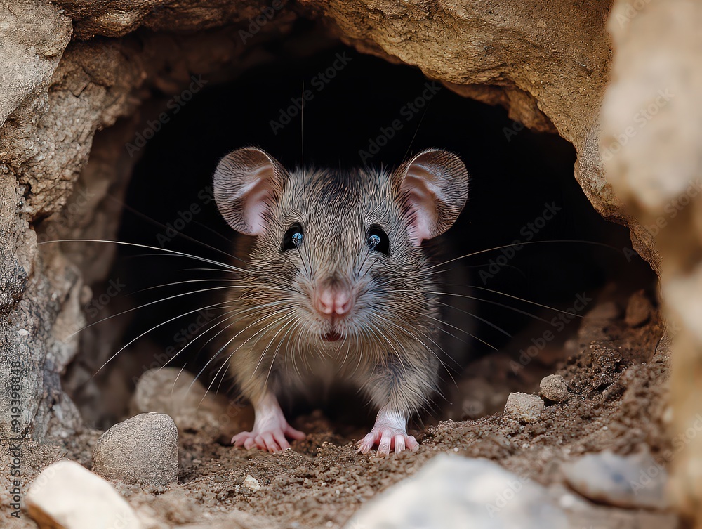 Underground tunnels and nests created by rats for shelter and breeding ...