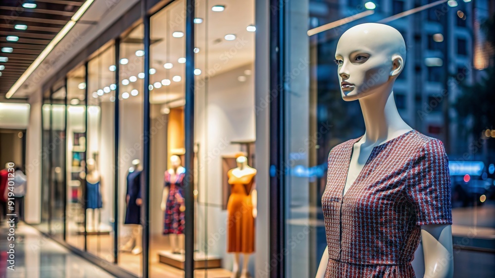 Mannequin in a fashion retail shop window display, mannequin, shop ...