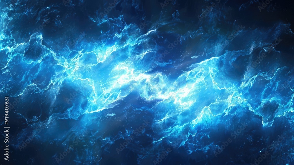 Abstract picture of electric sparkling and glowing with powerful strike ...