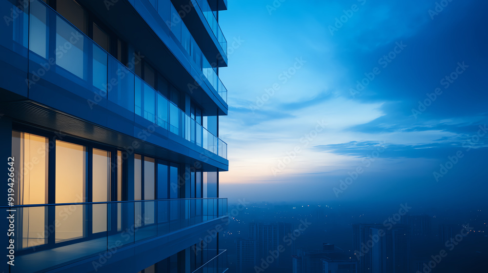 Luxury residential highrise with rooftop amenities and contemporary ...