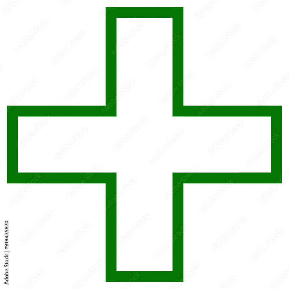 green cross, green cross symbol, plus sign, green cross sign Stock ...