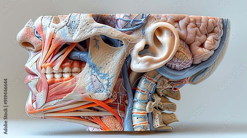 Gross anatomy of human throat showcasing the pharynx larynx and ...