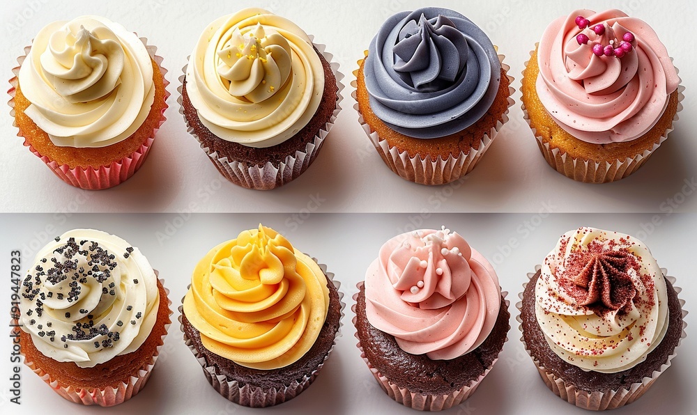 cupcake muffin with icing frosting on transparent background cutout ...