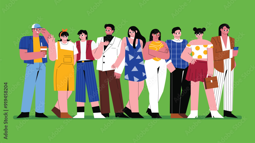 Group of business people, office workers standing together. Business ...