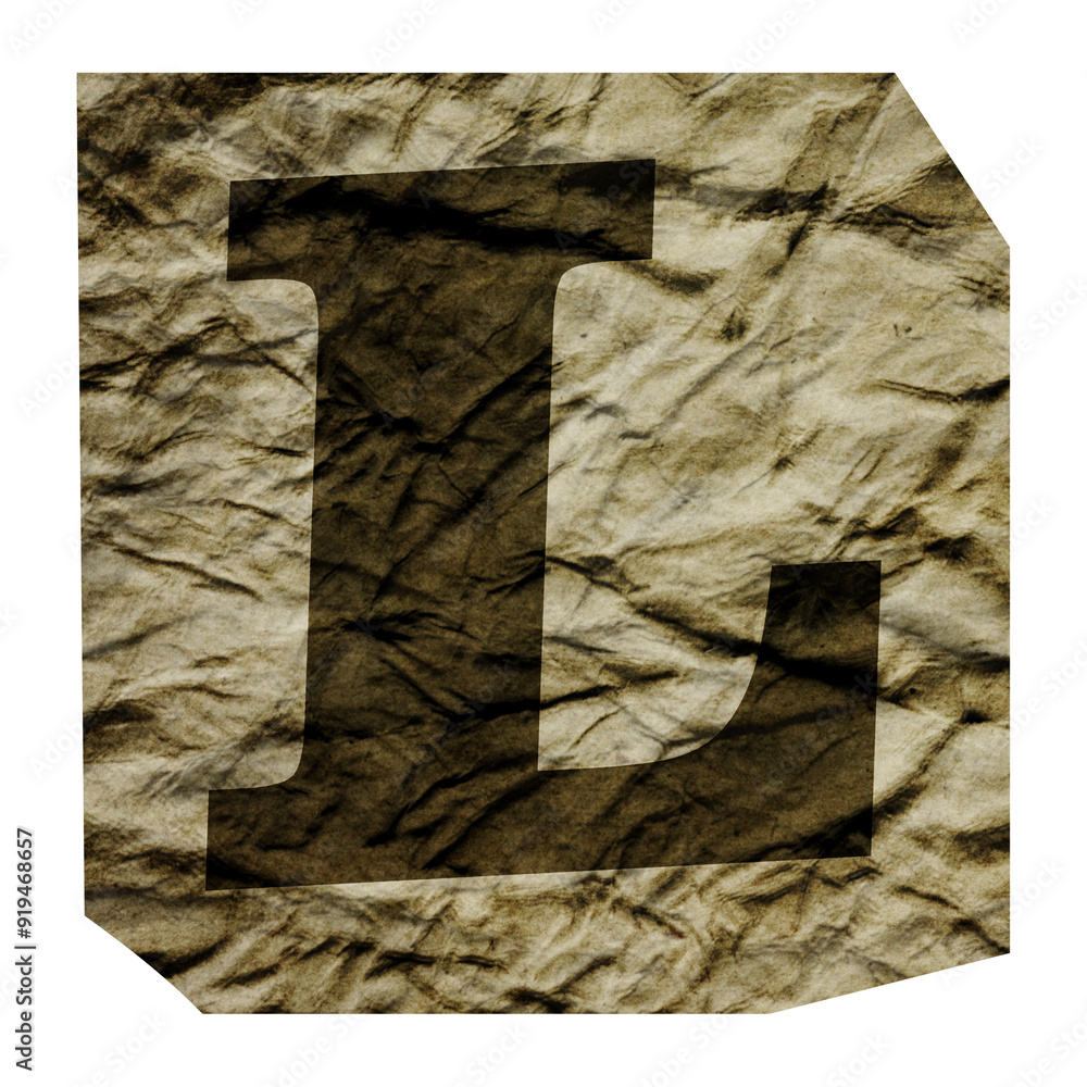 Ransom Note Cut Out Letter L Crumpled Paper Texture Colorful Design ...