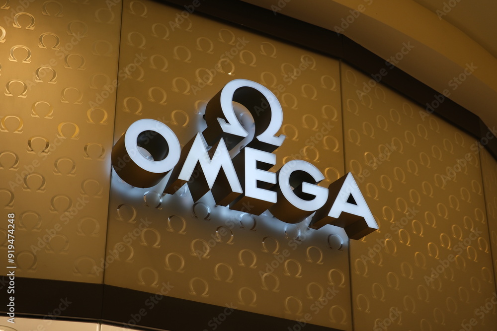 Las Vegas,Nevada,USA-June 17th 2024: Omega store sign company brand ...