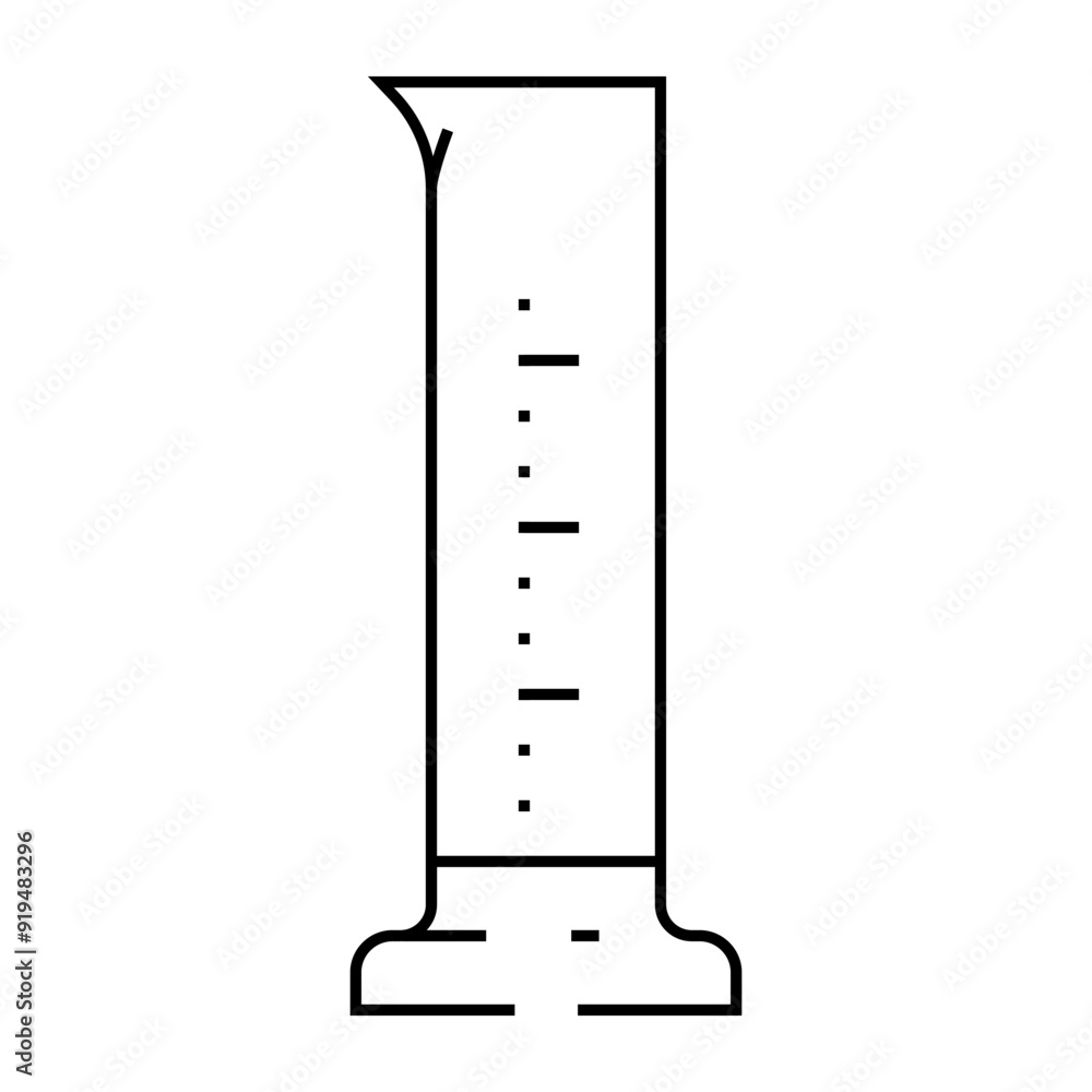 graduated cylinder chemical glassware lab line icon vector. graduated ...