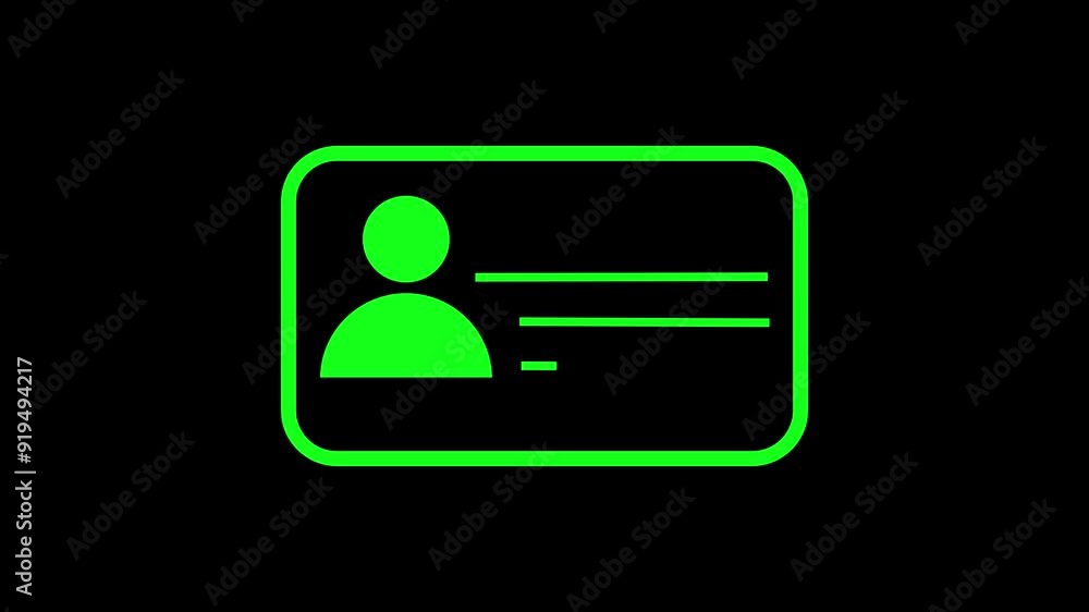 Identification card national identity card icon.id card icon, vídeo do ...