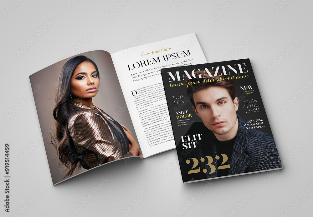 Fashion Magazine Spread Mockup