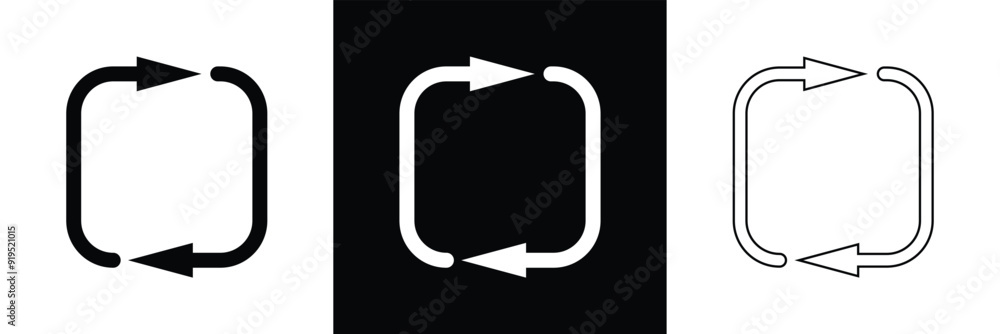 Arrows repeat line icon. repetition symbol. exchange or replace icon ...