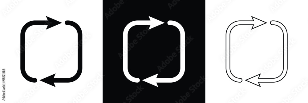 Arrows repeat line icon. repetition symbol. exchange or replace icon ...