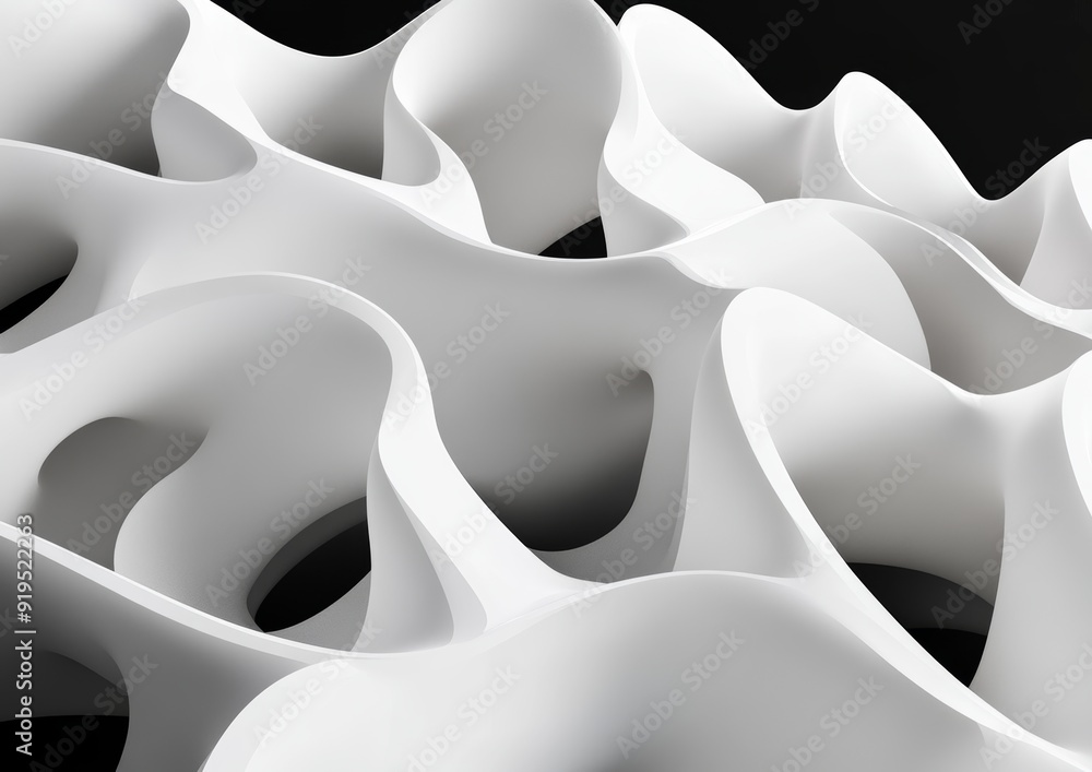 Rendering of abstract art 3D background with an organic alien ball in a ...