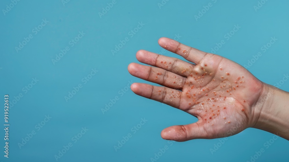 Male hands showing rash due to Pox viral infection Skin with painful ...