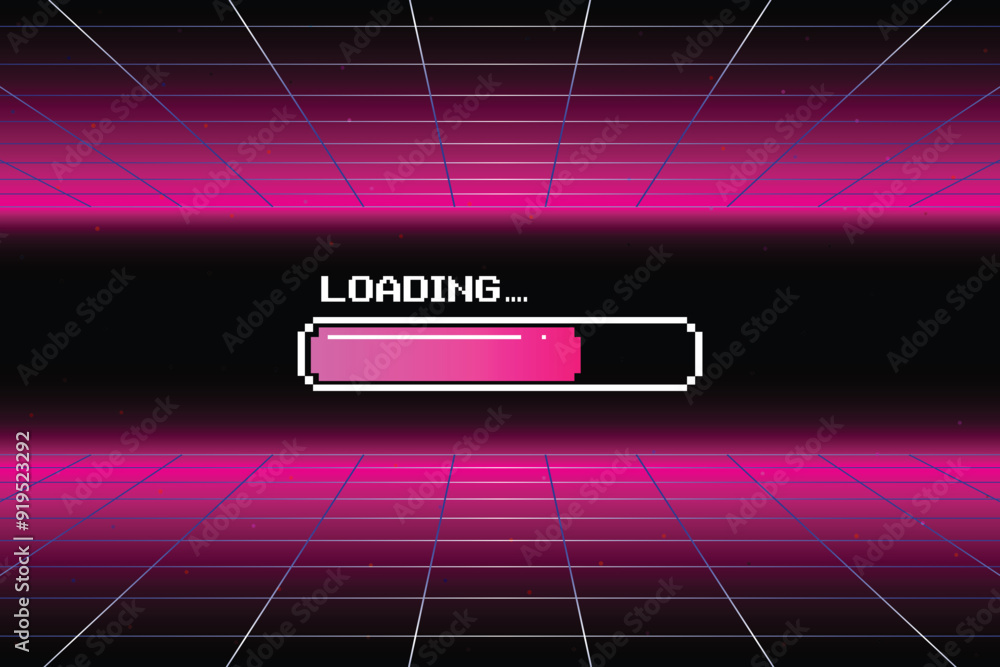LOADING bar .pixel art .8 bit. retro game. for game assets in vector ...