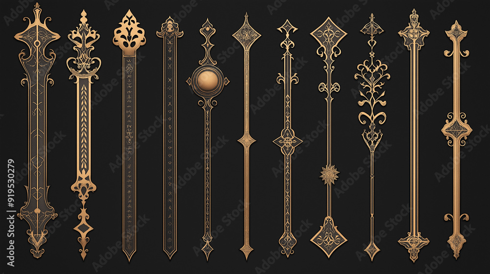 A collection of decorative dividers or separators, often used in design ...