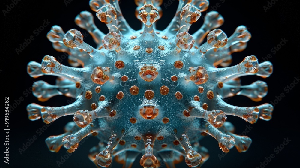 Virus Structure: A detailed 3D rendering of a virus particle ...
