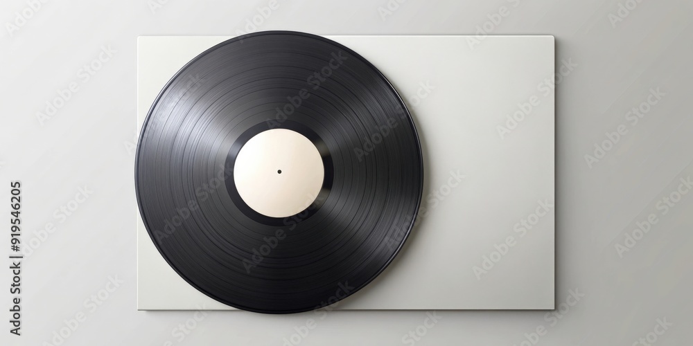 Vinyl record with blank cover template for mockup, music, retro ...