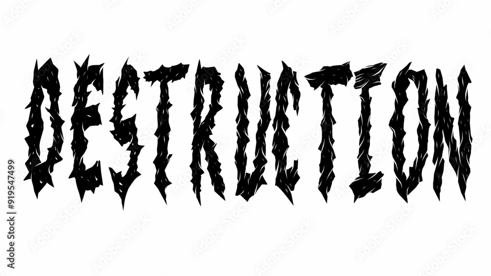 Destruction text typography crack style font black and white vector ...