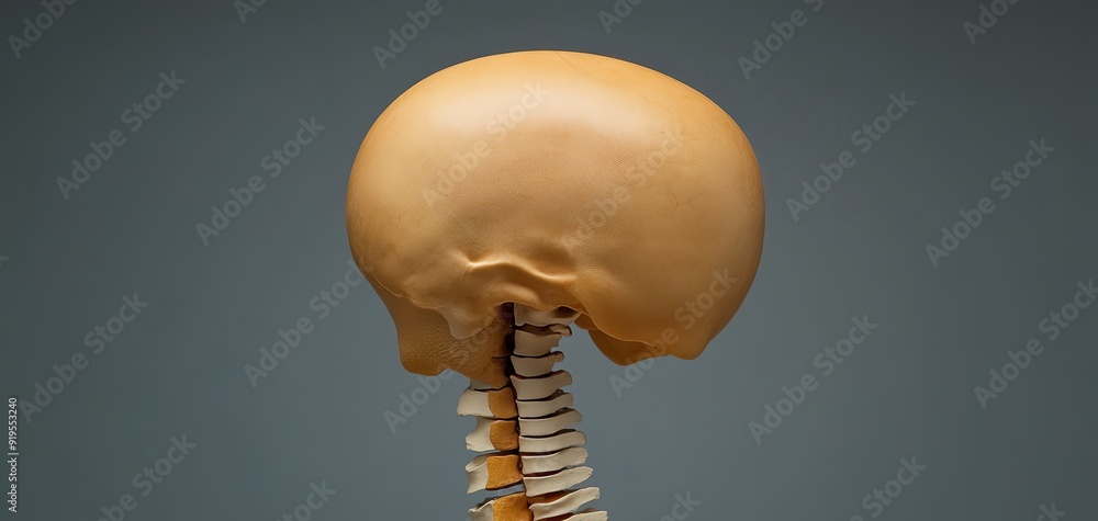 Detailed view of the skull base with the foramen magnum and the spinal ...