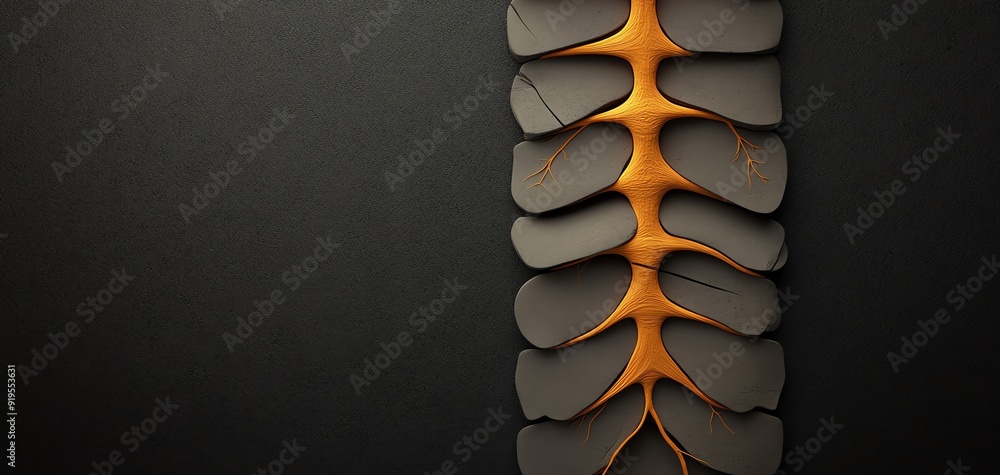 Closeup of the coccyx with nerves extending from the sacral plexus ...