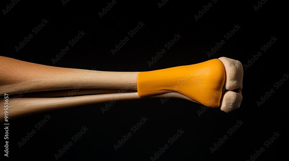 Closeup of the elbow joint with the ulnar nerve passing behind the ...