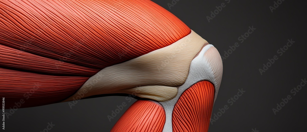 Closeup of the gluteal muscles with skin overlay, showing the ...