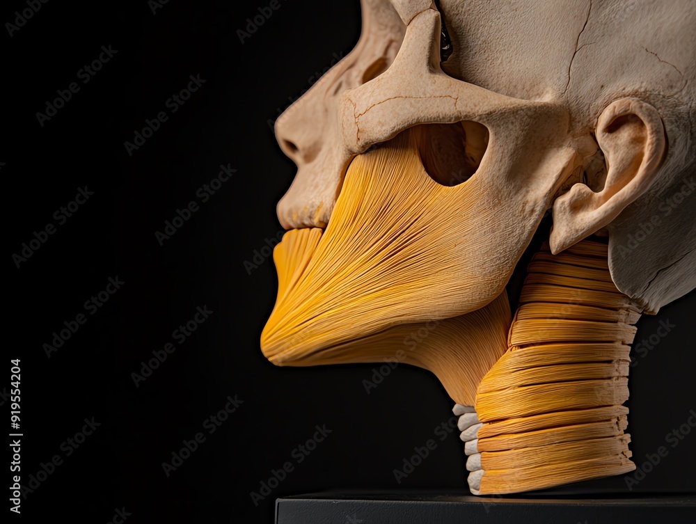 Closeup of the temporal bone with the facial nerve exiting the ...