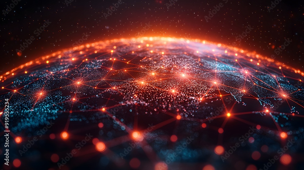 AI-enhanced global network 3D icon, depicting electronic learning ...