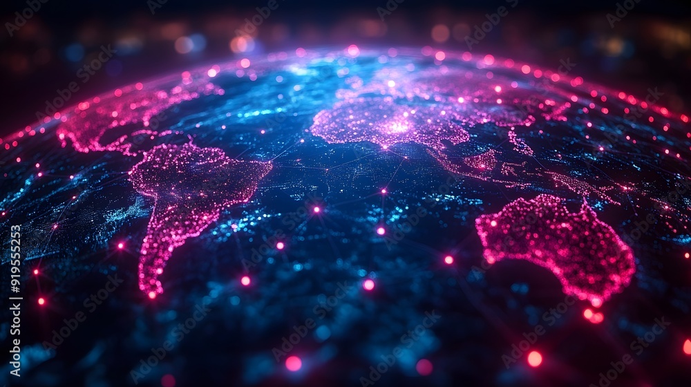 AI-enhanced global network 3D icon, depicting electronic learning ...