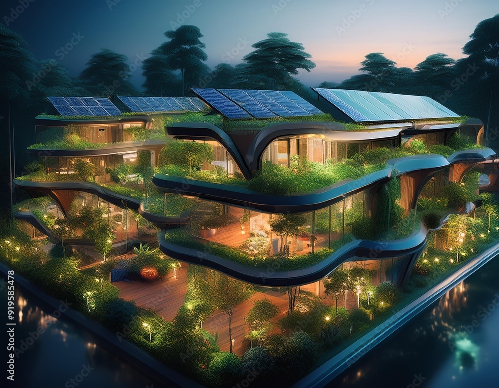 symbiotic econeighborhood with living architecture where homes and ...