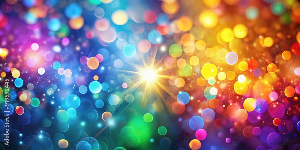 Abstract background with colorful bokeh light effects and lens flare filter , Blur, light ...