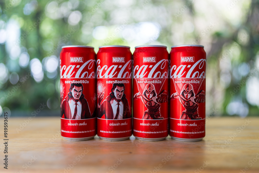Bangkok, Thailand - August 12, 2024 : Coca Cola x Marvel, The Heroes ...